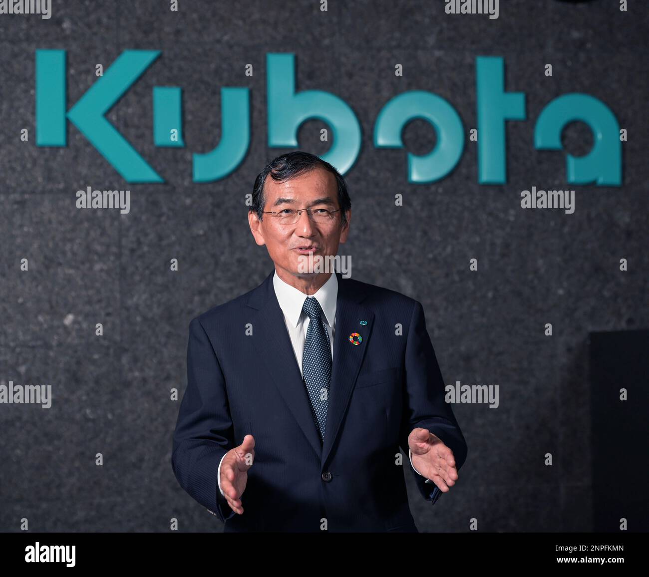 Kubota Corporation President Yuichi Kitao poses for photo during an ...