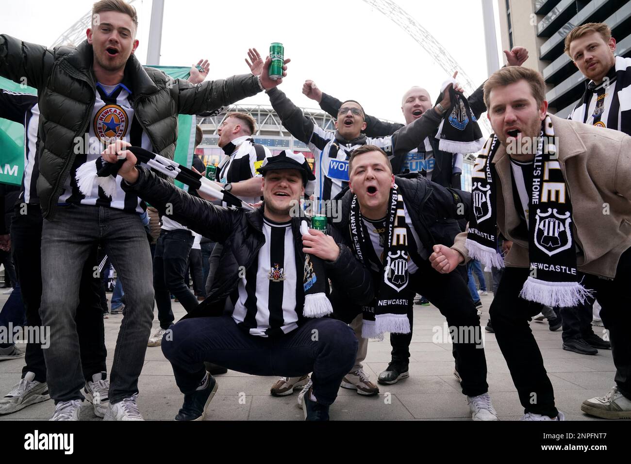 Newcastle United fans arrive for the Carabao Cup Final match at Wembley ...