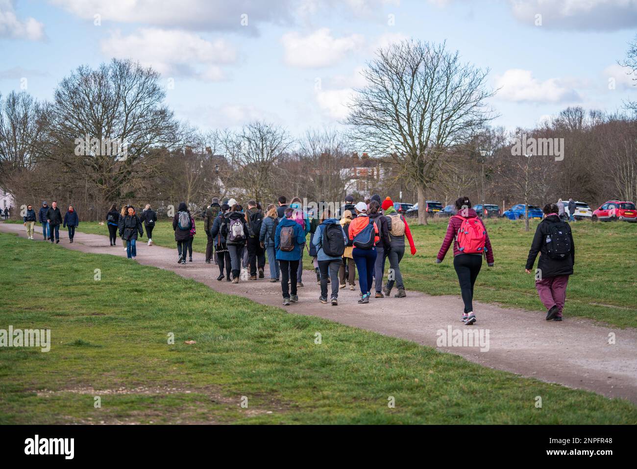 People walking on Wimbledon Common Stock Photo - Alamy