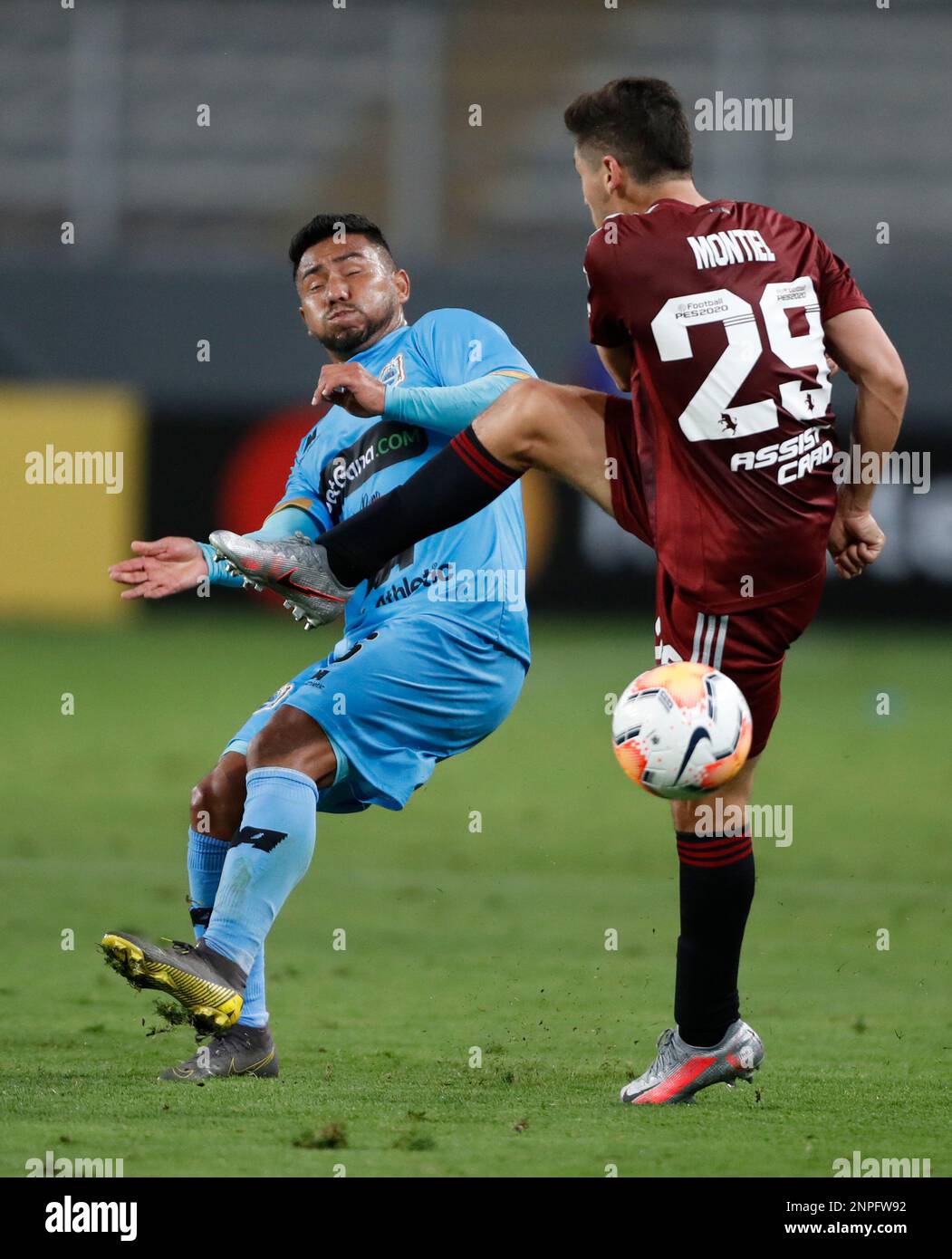 Angel Ojeda of Peru's Binacional, left, and Gonzalo Montiel of ...