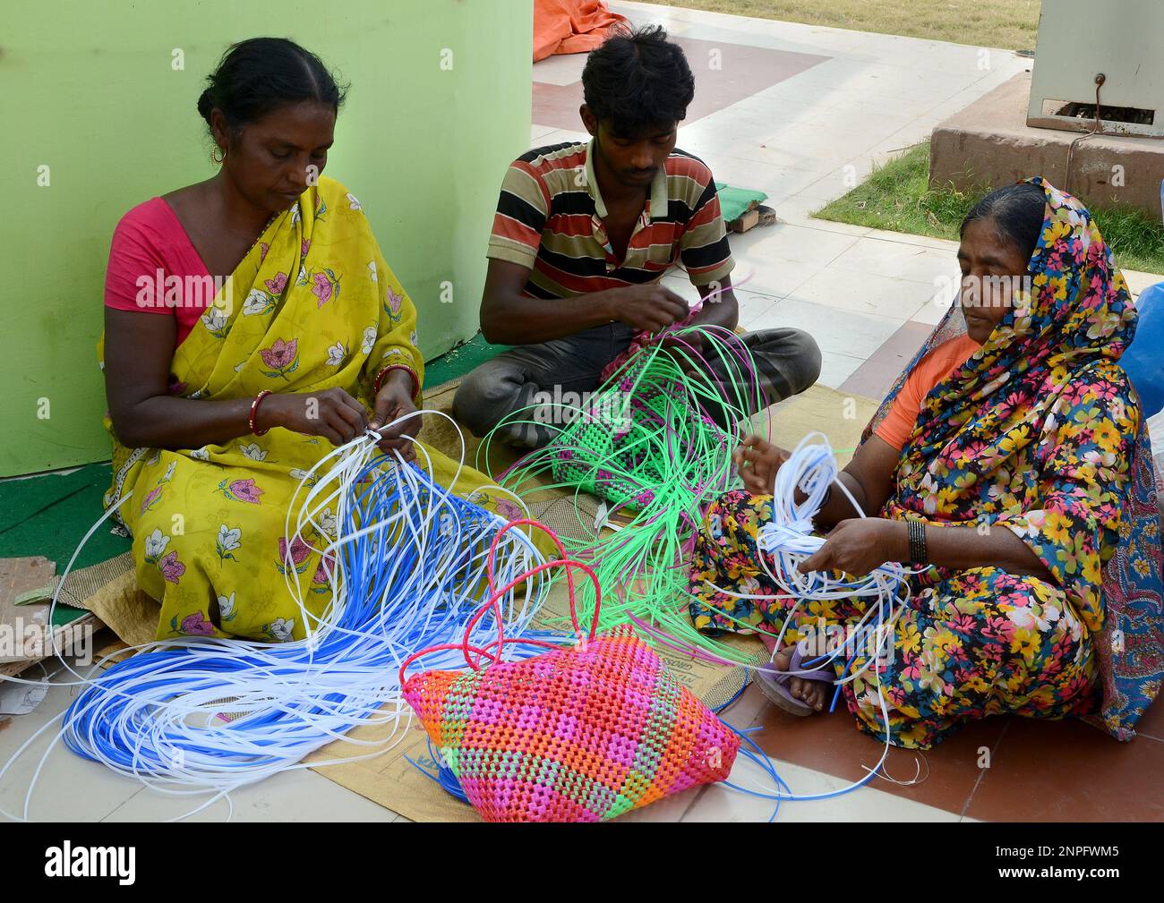 The Bengali rural artists were making hand painting on the selling ...