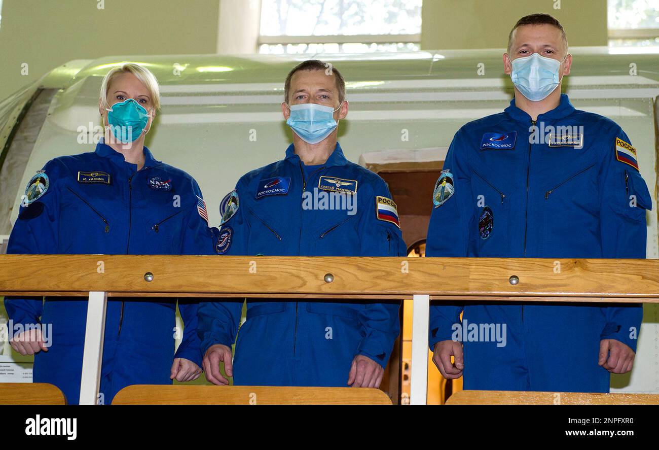 In this handout photo released by the Russian Space Agency Roscosmos ...