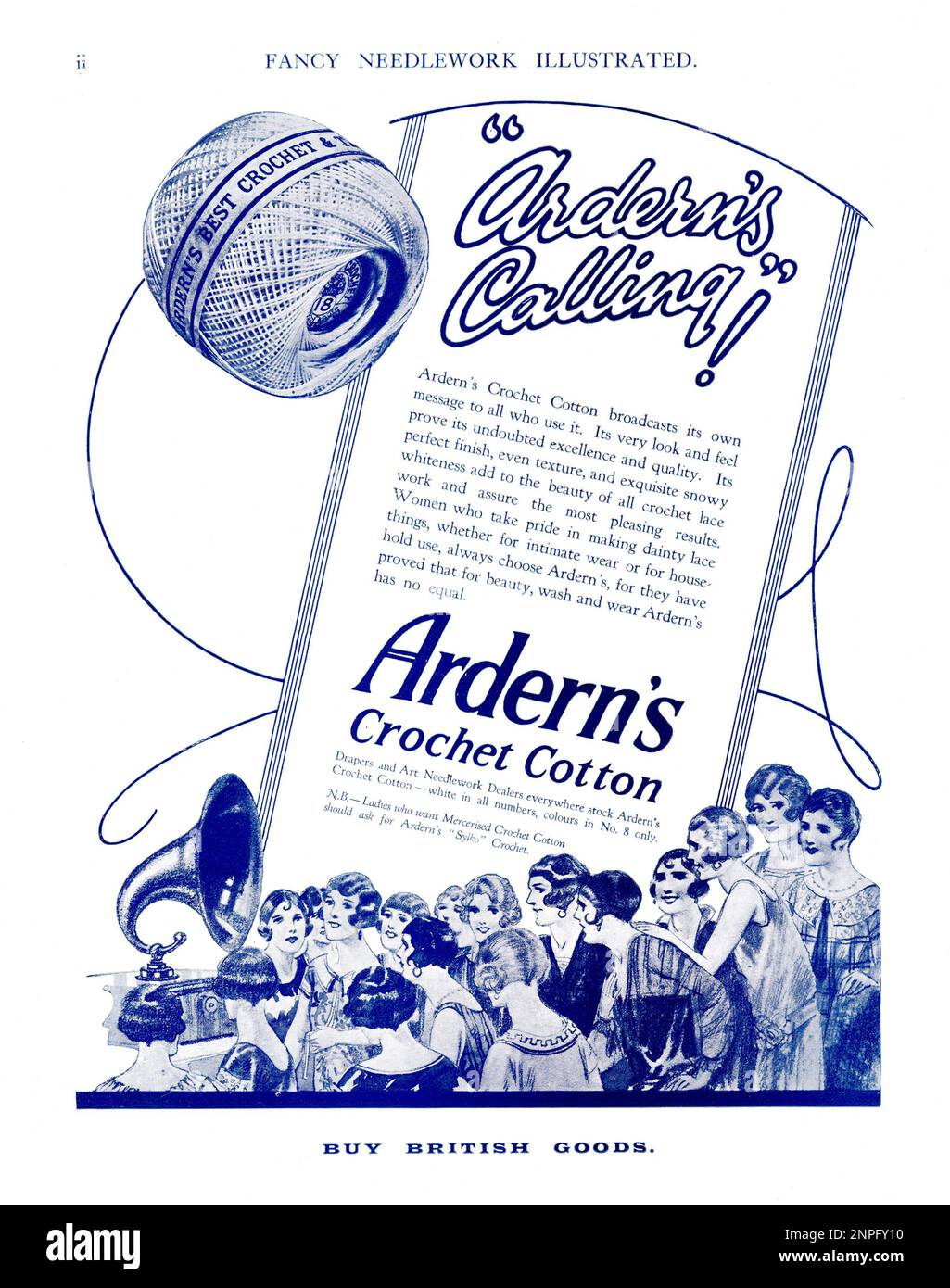 Vintage craft adverts from 1920s, Dewhursts, Arderns, sylko cotton ...