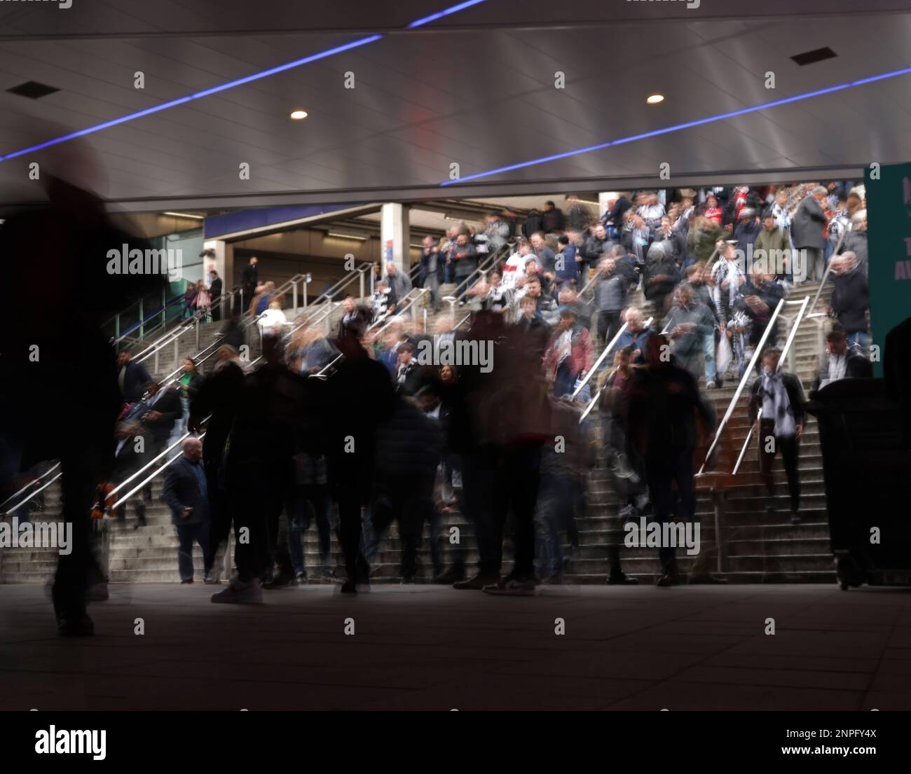 Wembley, UK. 26th Feb, 2023. Fans make their way from Wembley Park ...