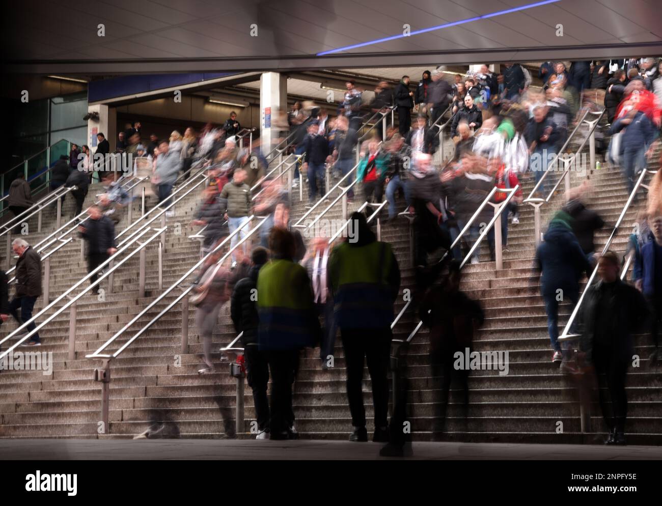 Wembley, UK. 26th Feb, 2023. Fans make their way from Wembley Park ...