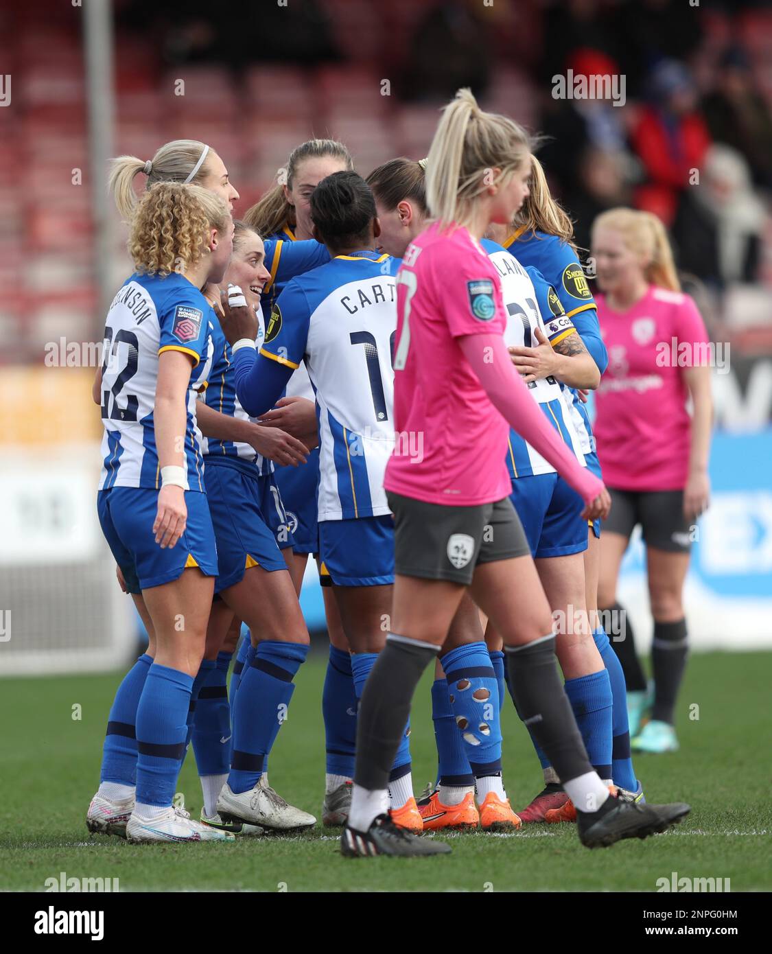 Crawley, UK. 26th Feb, 2023. Brighton's Brianna Visalli (2nd L ...