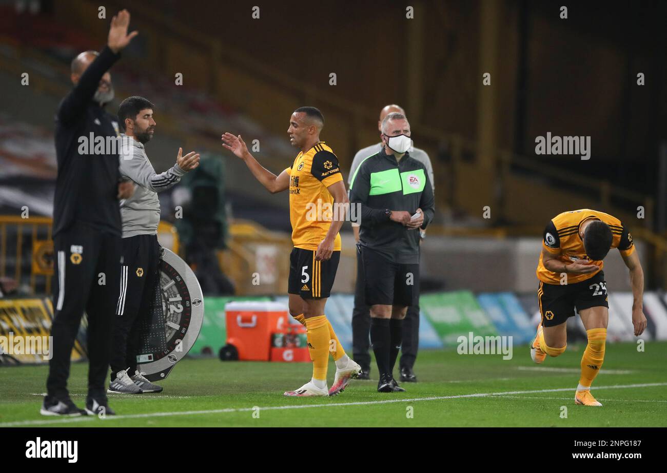 Wolverhampton Wanderers' Fernando Marcal leaves the field as teammate ...