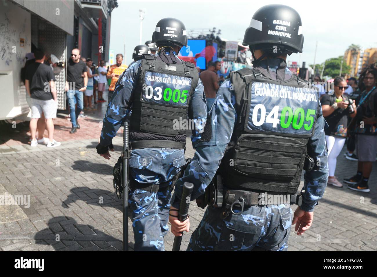 salvador, bahia, brazil - february 20, 2023: municipal guard officers ...