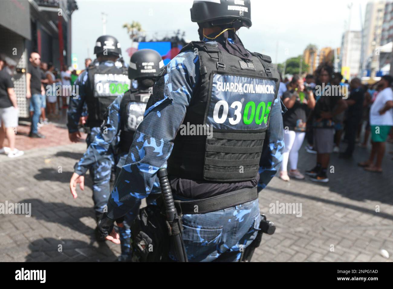 salvador, bahia, brazil - february 20, 2023: municipal guard officers ...