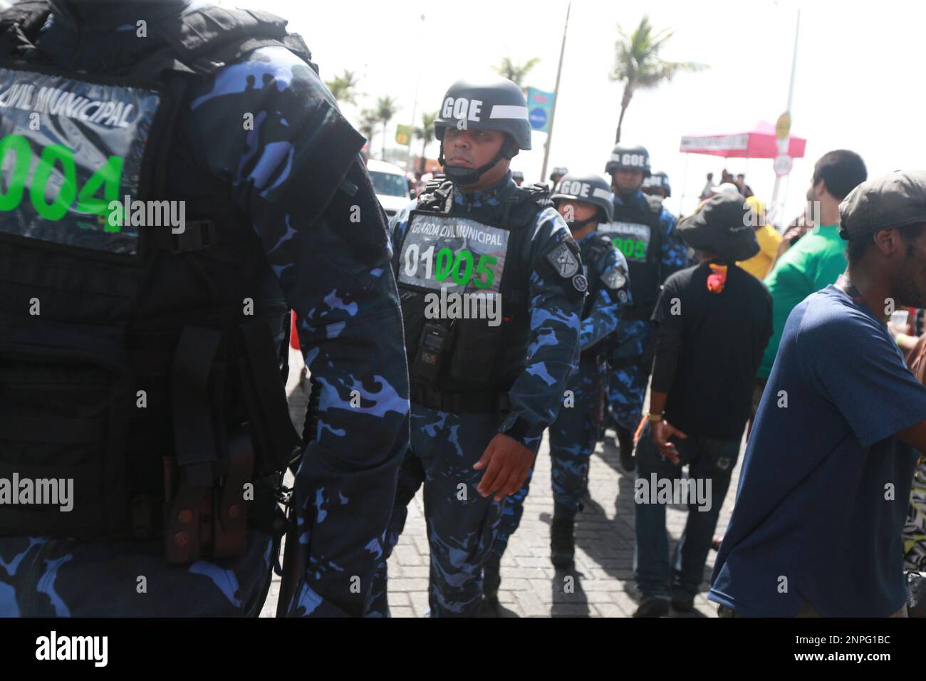 salvador, bahia, brazil - february 20, 2023: municipal guard officers ...