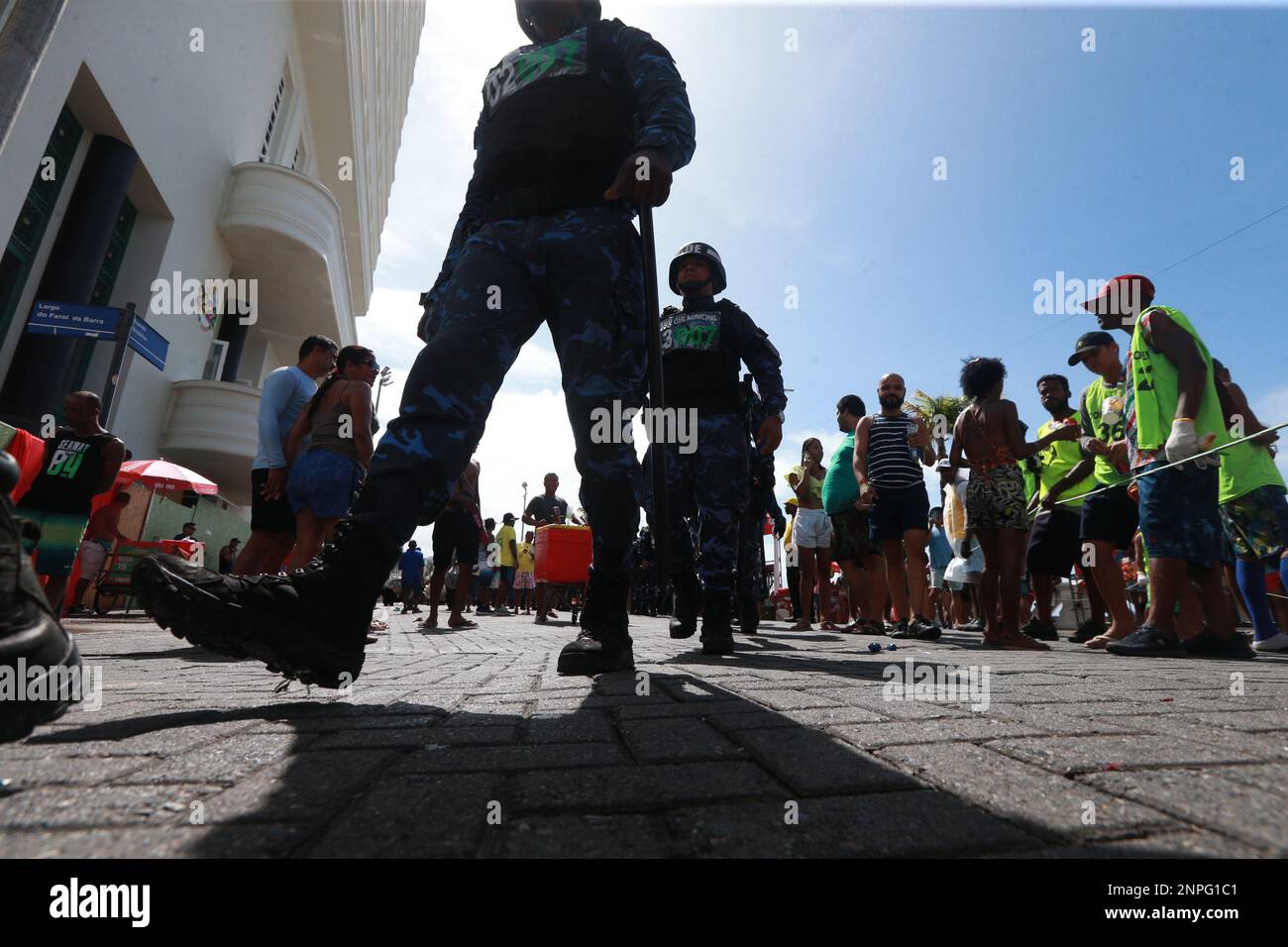 salvador, bahia, brazil - february 20, 2023: municipal guard officers ...