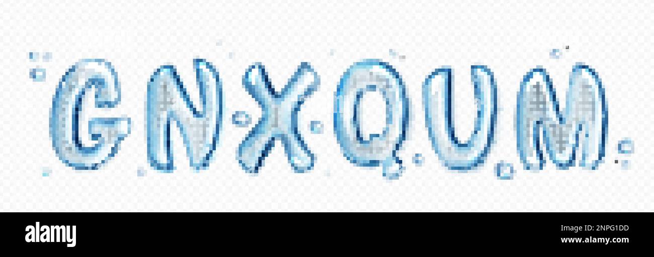 Water font letters png isolated on transparent background. Vector ...