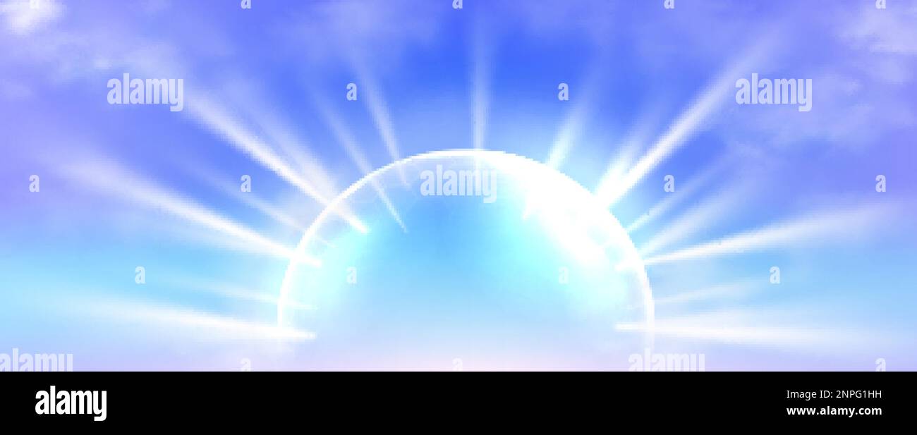 Sunscreen protection sphere on blue sky background. Vector realistic ...