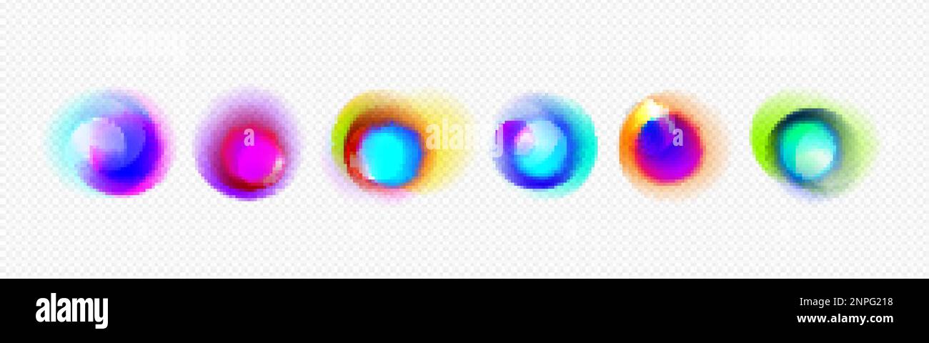 Realistic set of radial gradient spots isolated on transparent ...