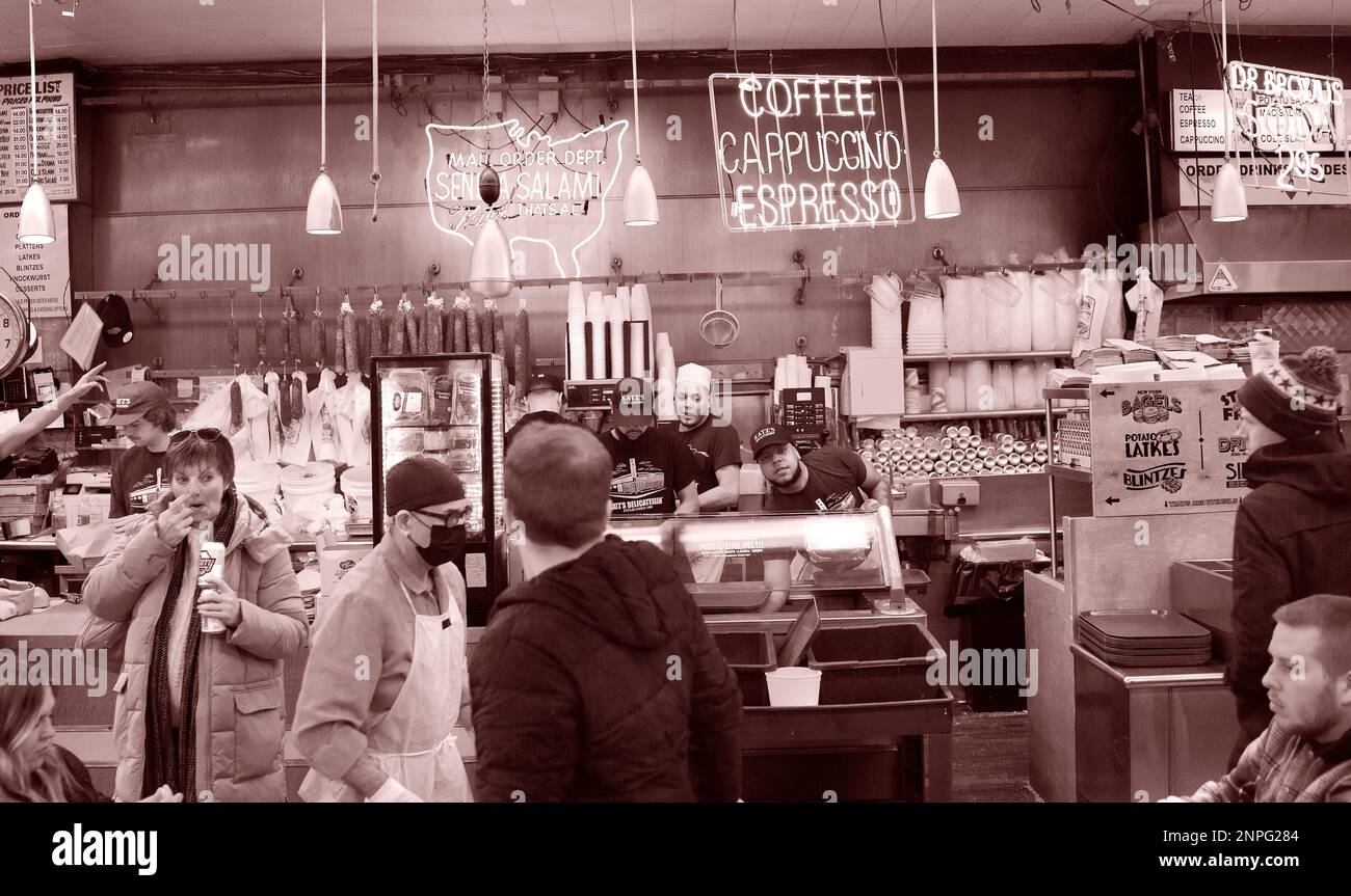 World famous Katz's Delicatessen, located on the lower east side of ...