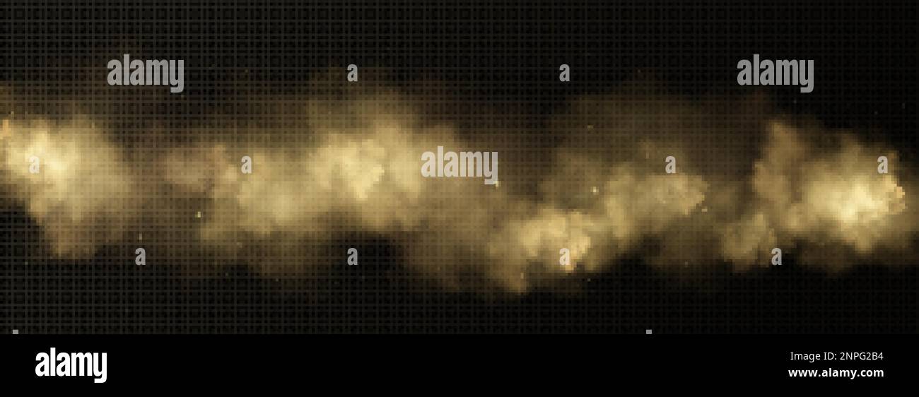 Brown dust, sand and smoke clouds. Effect of sandstorm, wind storm in ...