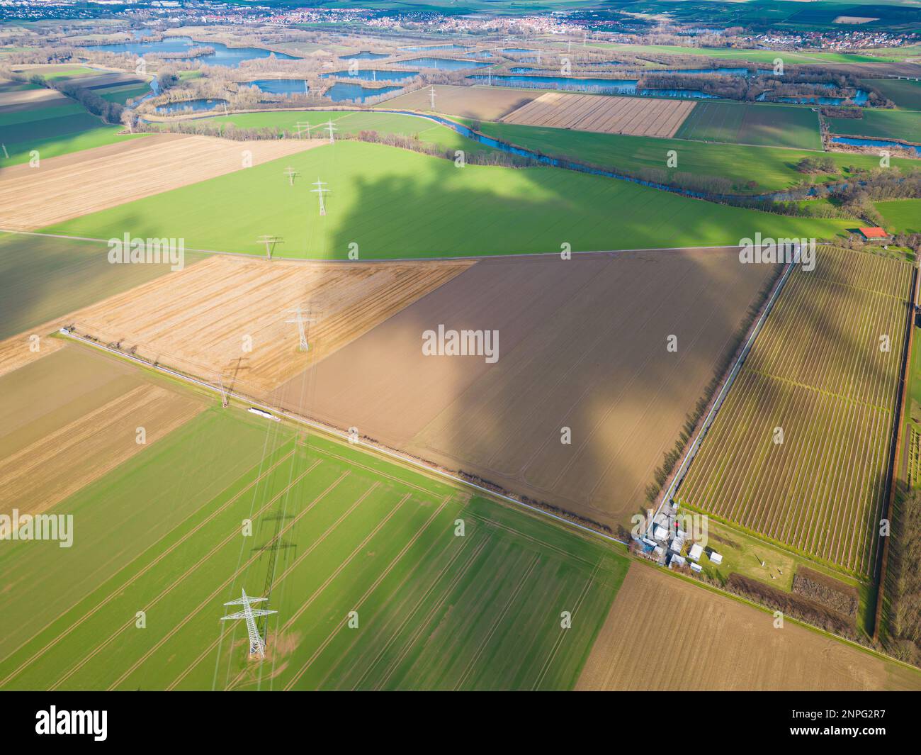 Aerial view of the GEO600 interferometer near Sarstedt, Germany Stock ...