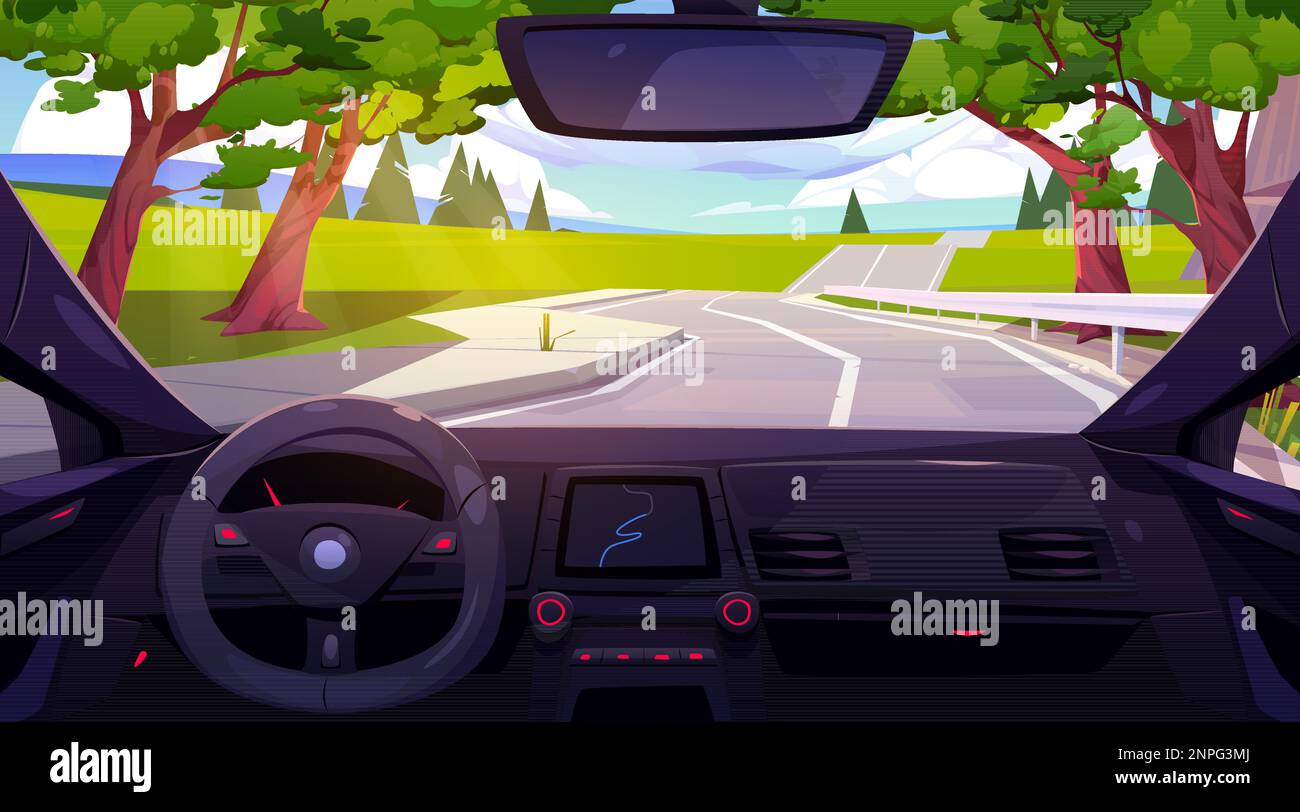 Road map on automobile dashboard Stock Vector Images - Alamy