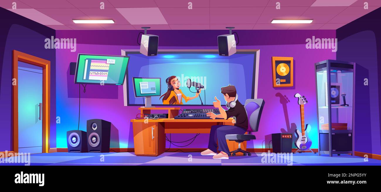 Broadcast booth Stock Vector Images - Alamy