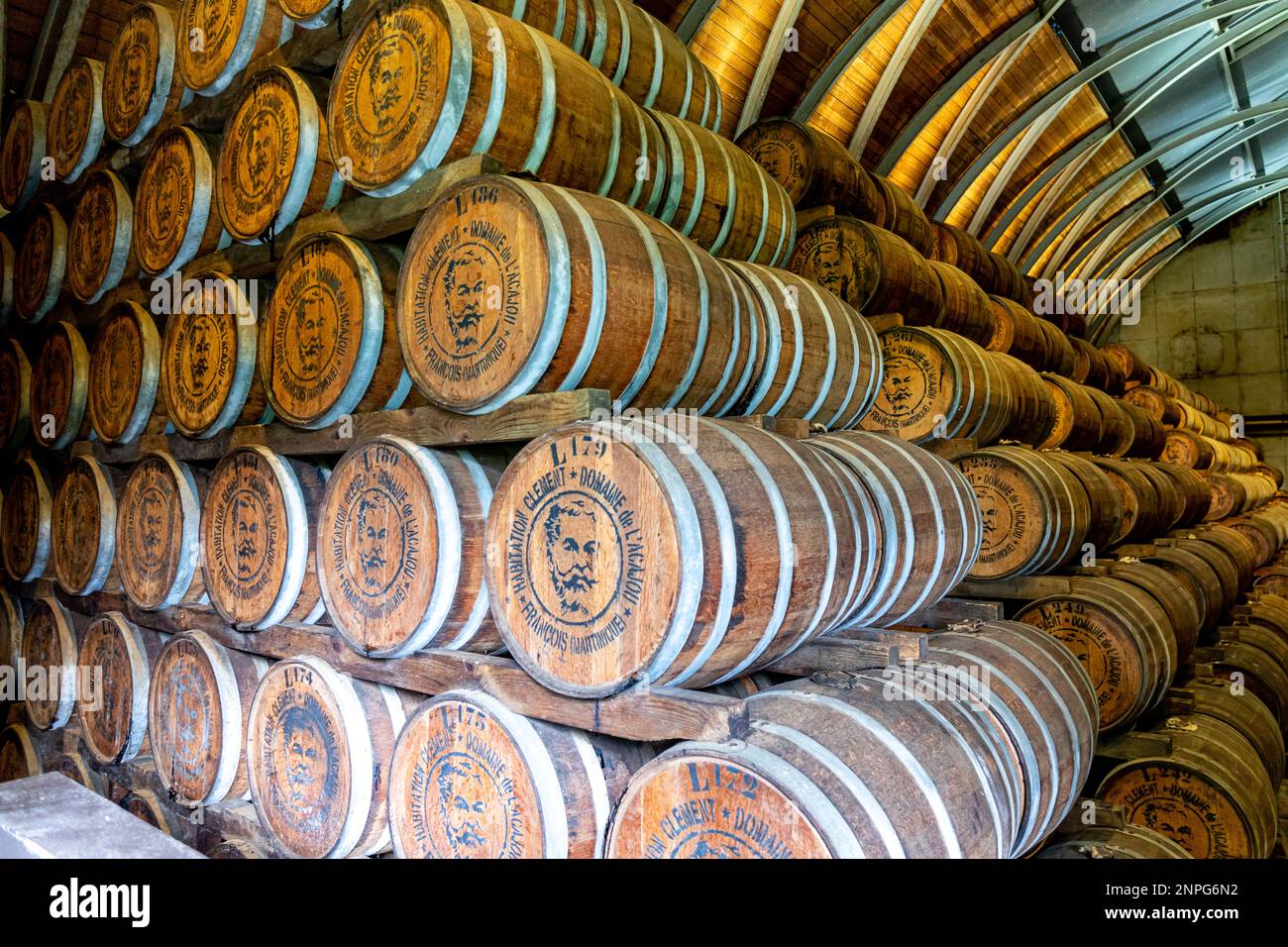 Martinique, FWI - Rhum cask warehouse in a distillery Stock Photo - Alamy