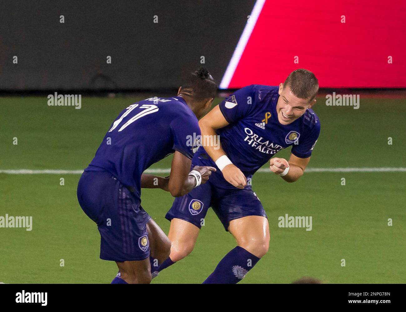 ORLANDO, FL - SEPTEMBER 19: Orlando City forward Nani (17) ceilbrates ...