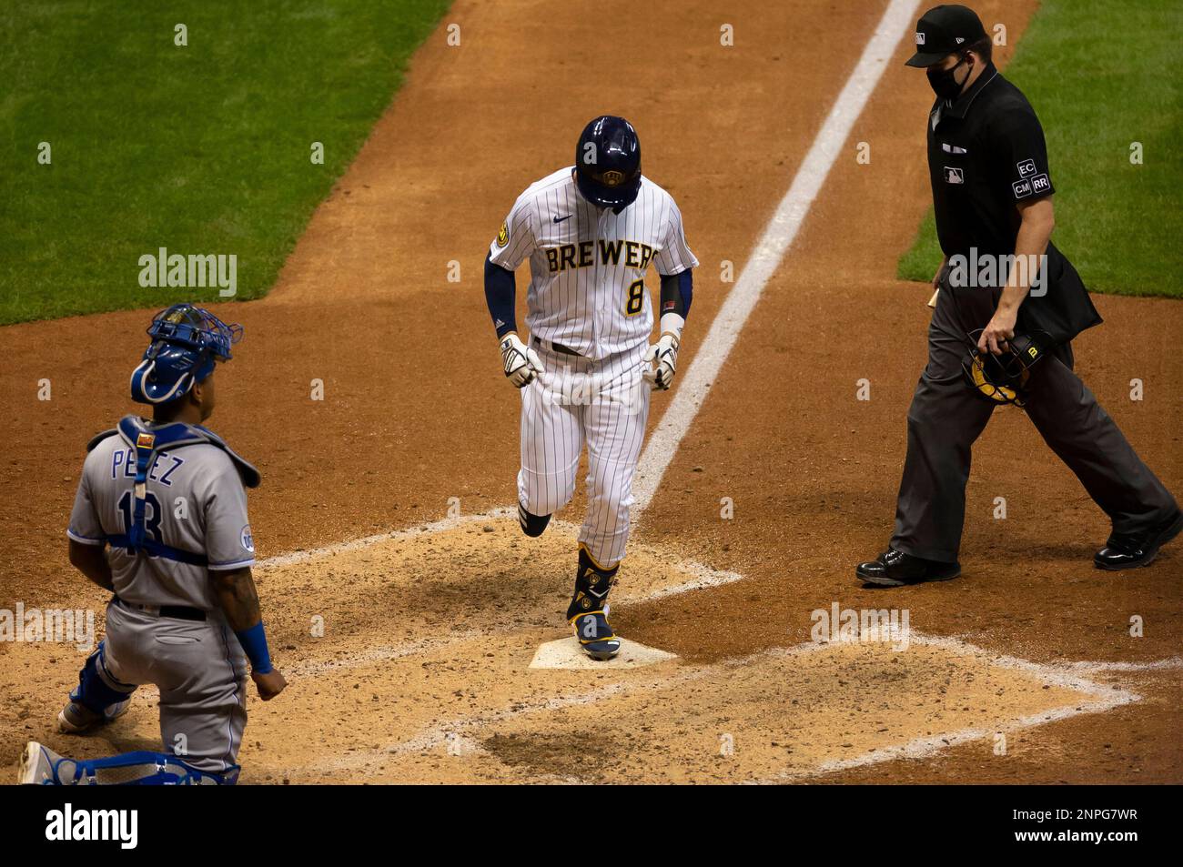September 19, 2020: Milwaukee Brewers left fielder Ryan Braun #8 hits a ...