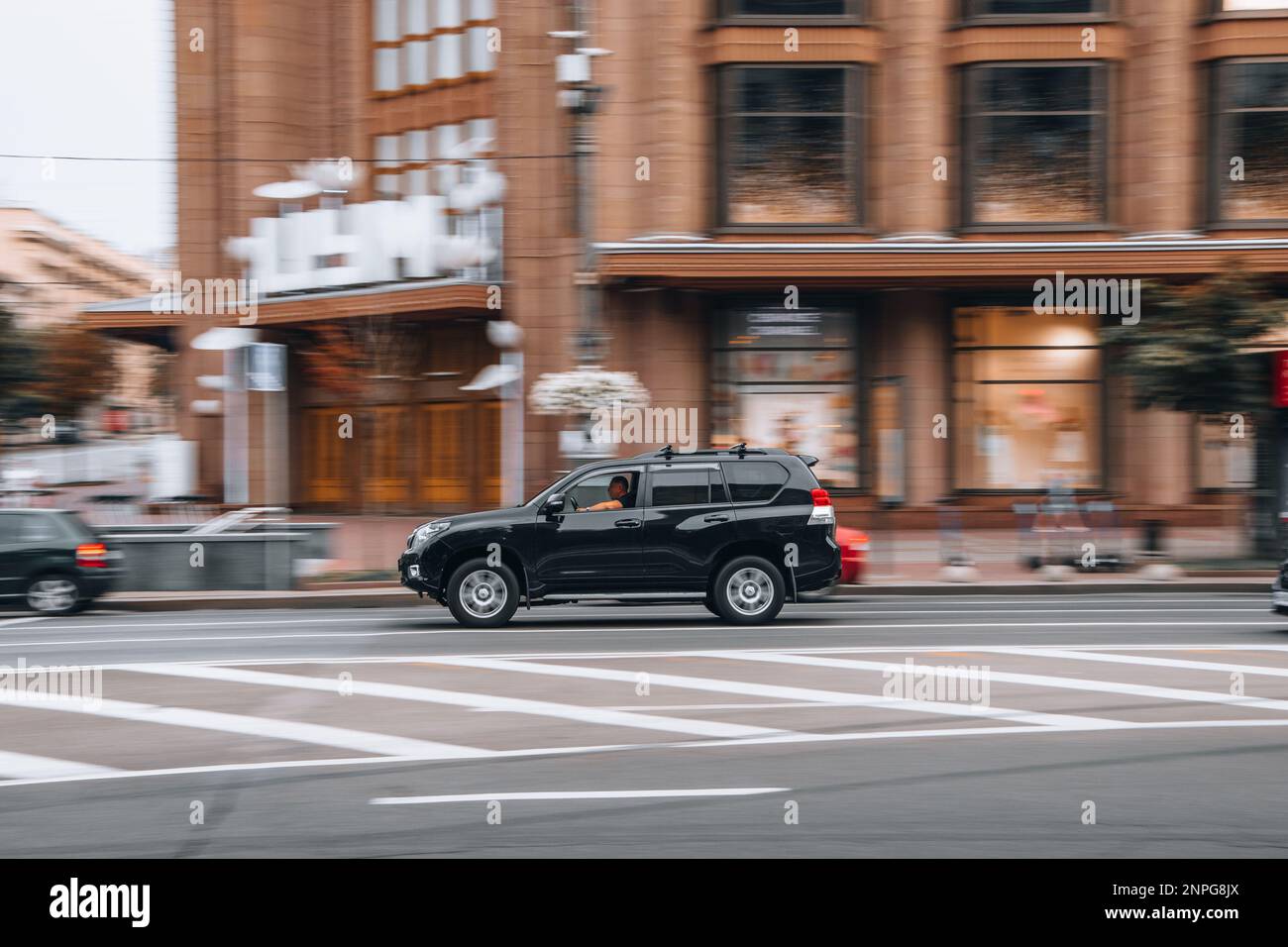 Ukraine, Kyiv - 2 August 2021: Black Toyota Land Cruiser Prado car ...