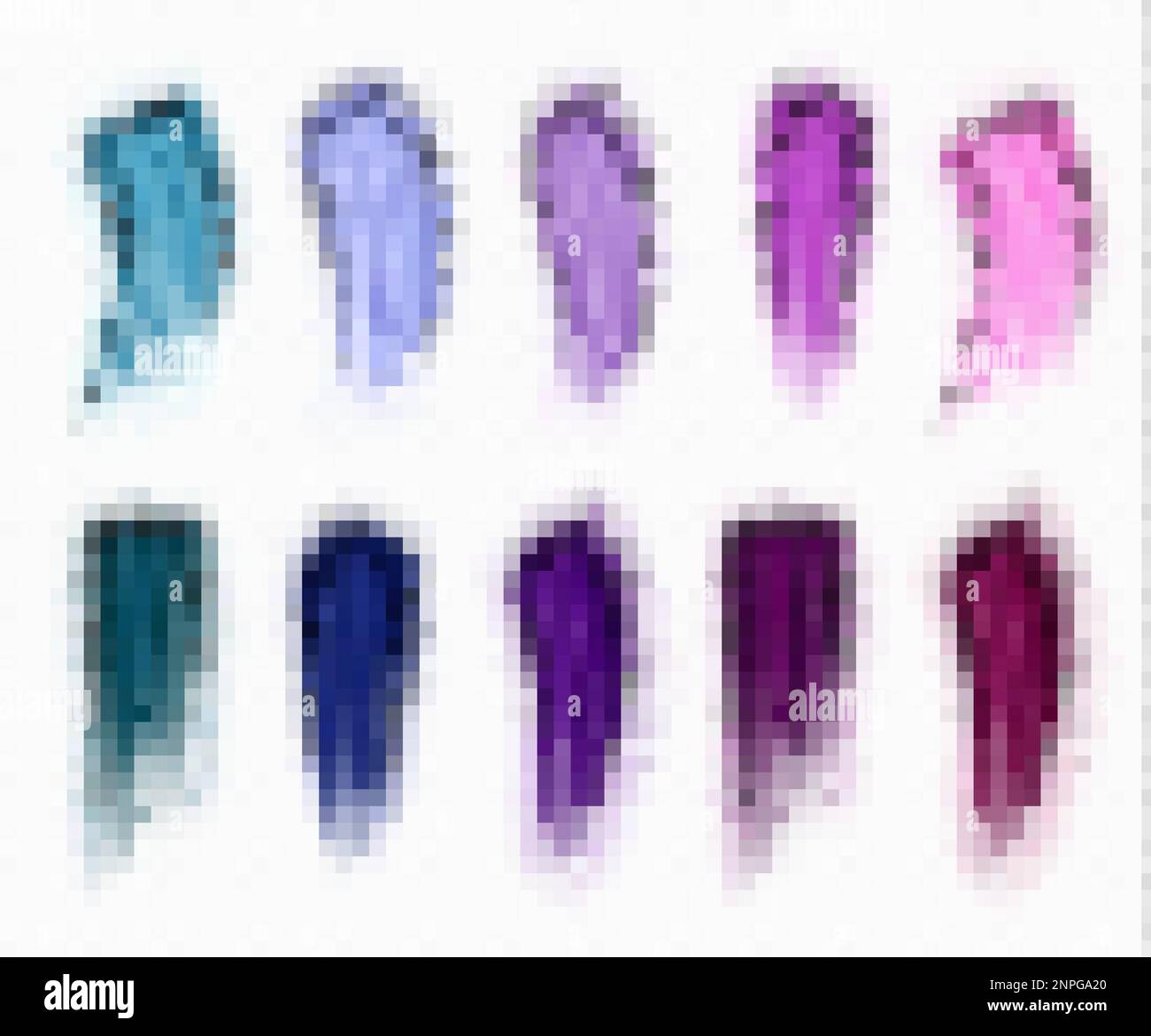 Set of vector realistic eyeshadow smear. Isolated makeup cosmetic ...