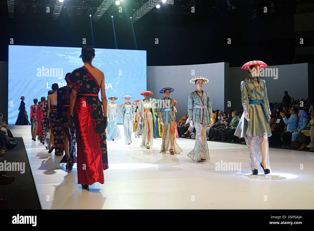 Jakarta, Indonesia. 25th Feb, 2023. Models showcase fashion from ...