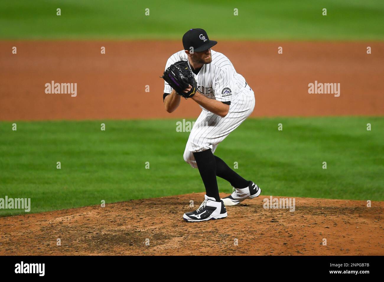 DENVER, CO - SEPTEMBER 17: Colorado Rockies relief pitcher Wade Davis ...