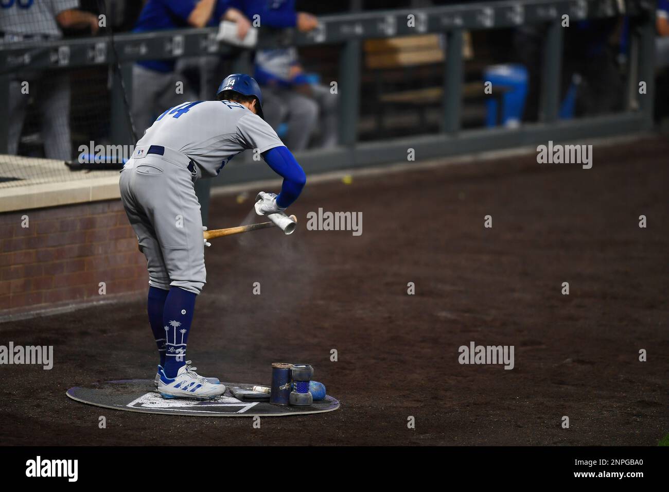 DENVER, CO - SEPTEMBER 17: Los Angeles Dodgers left fielder Enrique ...