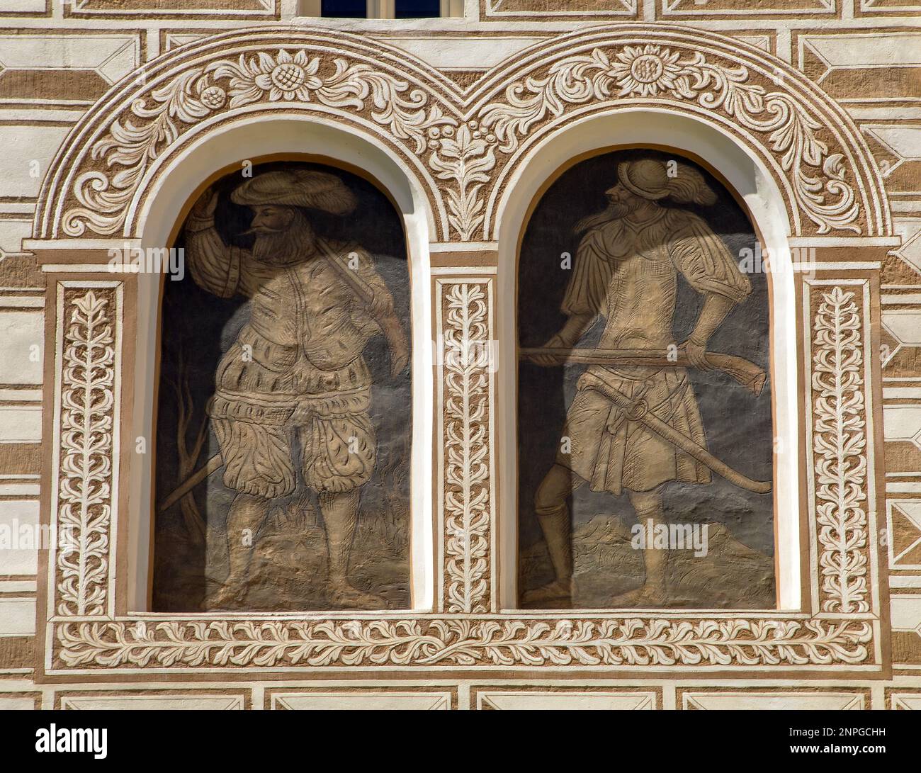 external fresco of Zeliv Premonstratensian monastery, Trckuv hrad and ...