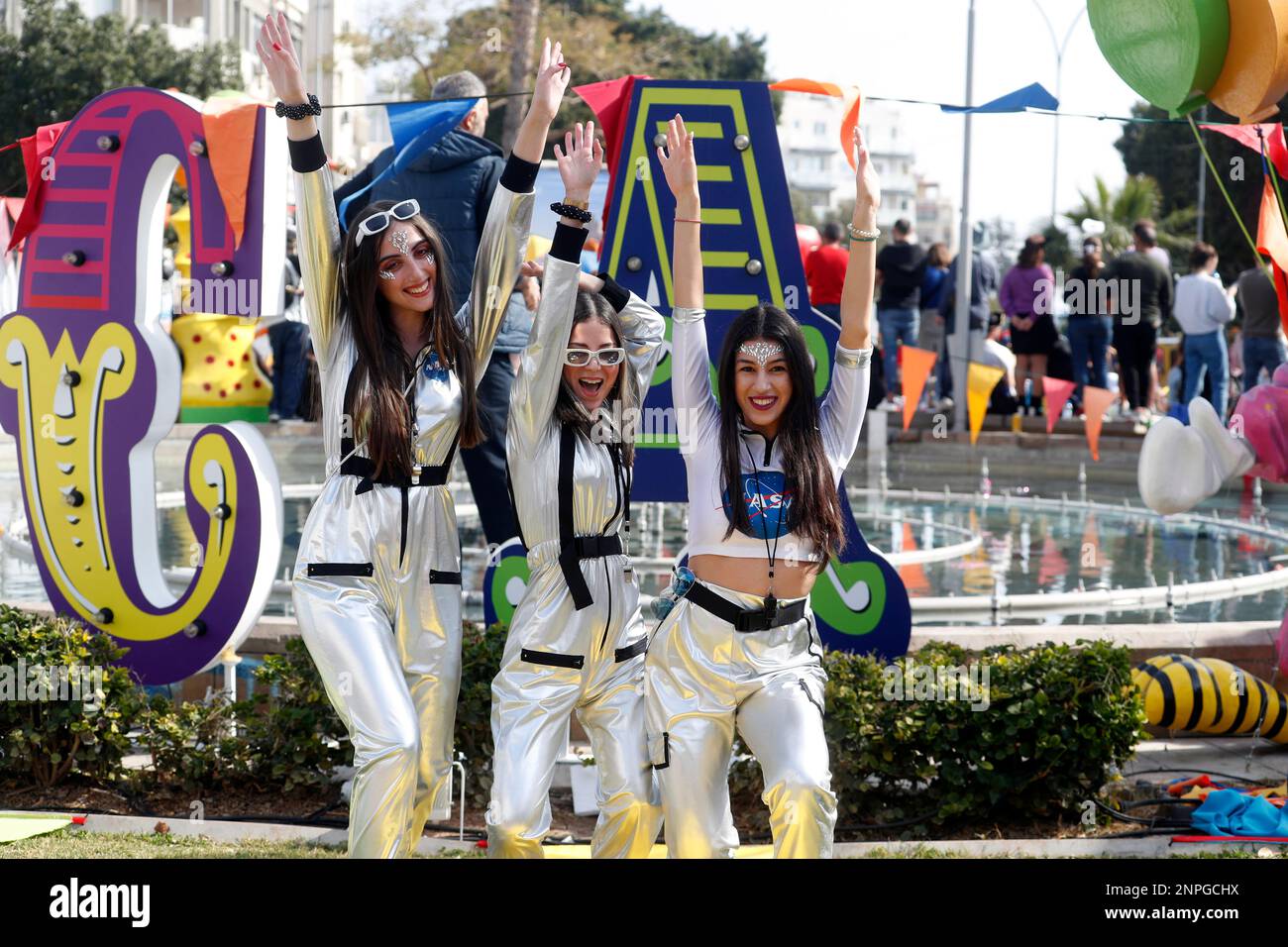Limassol, Mediterranean island of Cyprus. 26th Feb, 2023. People attend ...
