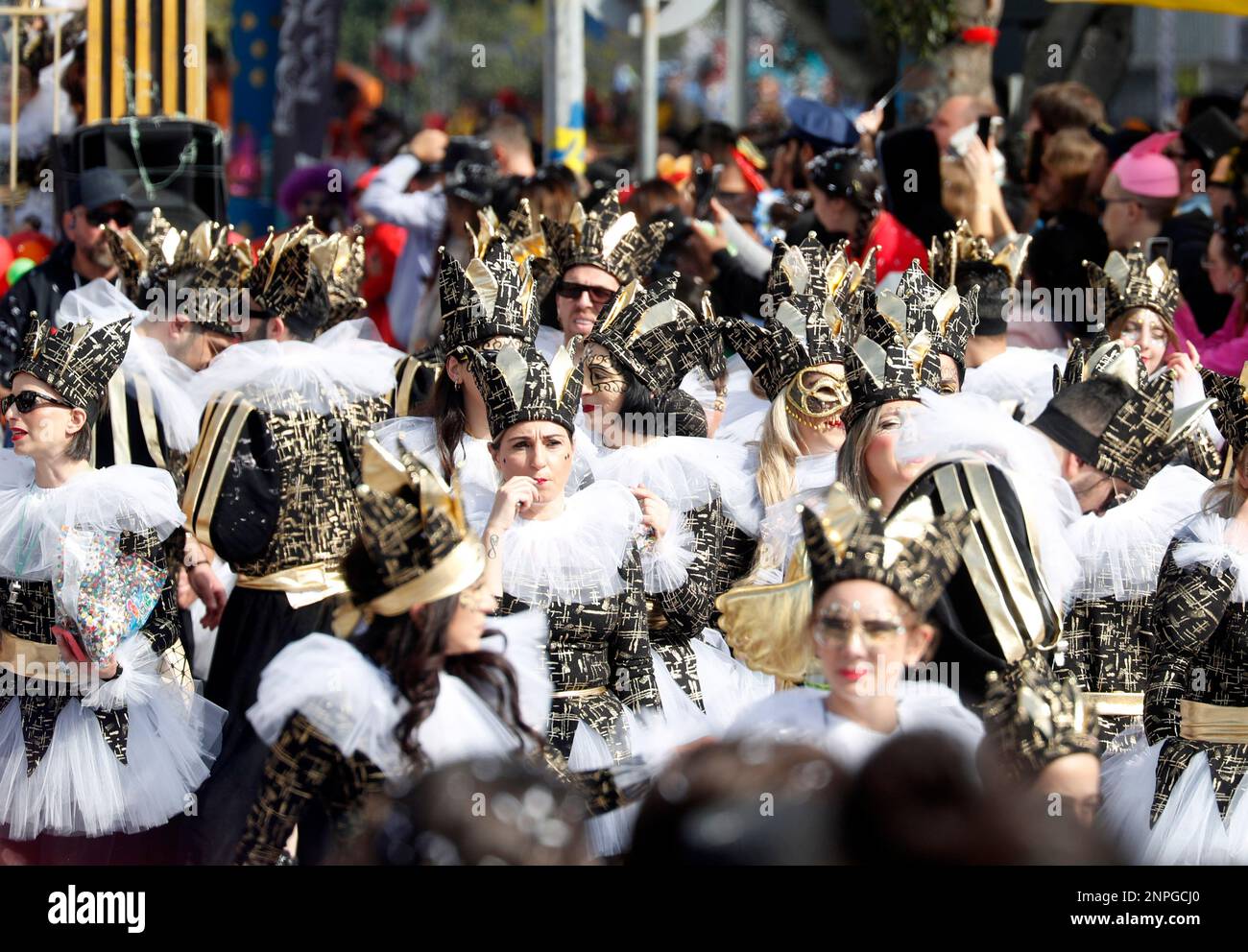 Limassol, Mediterranean island of Cyprus. 26th Feb, 2023. People attend ...