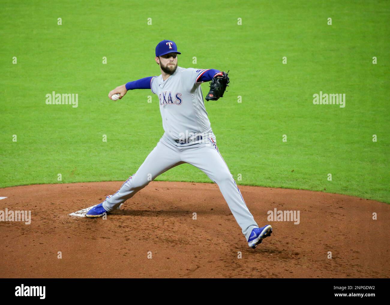 HOUSTON, TX - SEPTEMBER 17: Texas Rangers starting pitcher Jordan Lyles ...