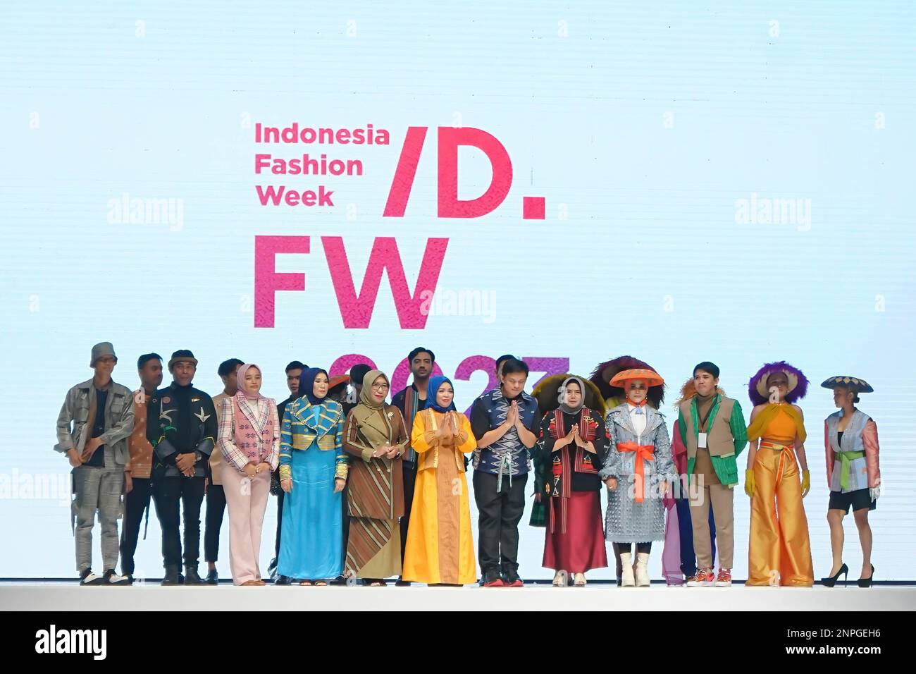 February 25, 2023, Jakarta, Indonesia: Models showcase fashion from ...