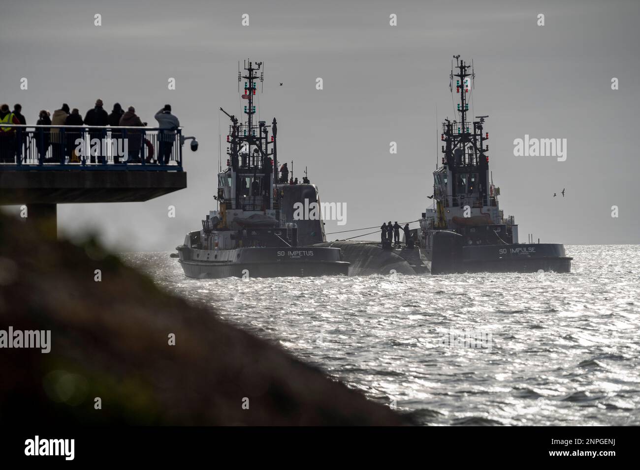 HMS Anson (S123) departing BAE Systems in Barrow-in-Furness (England ...
