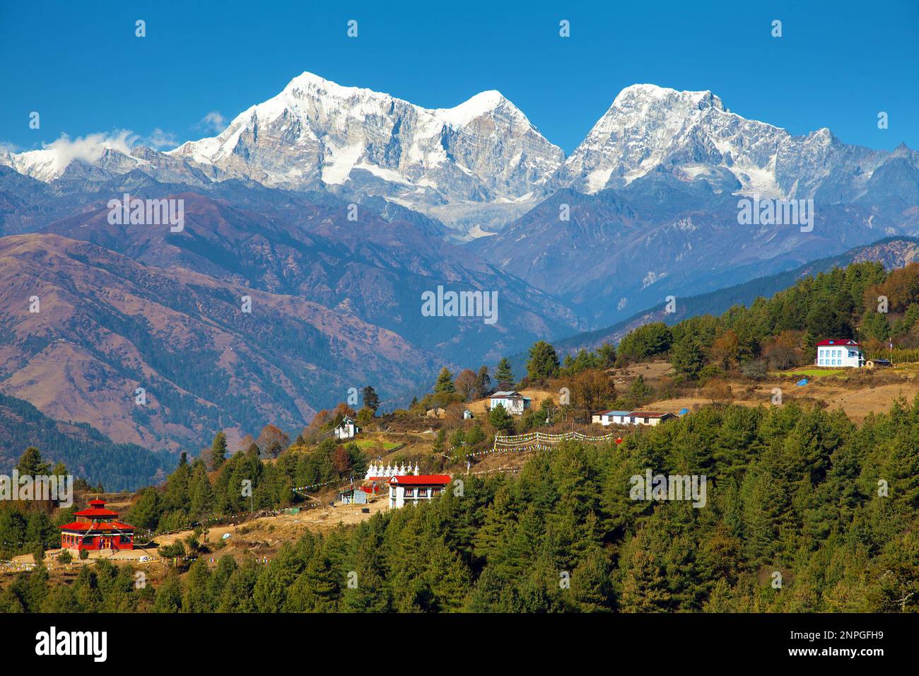 Za-Sa or Zasa Monastery near Salleri vilage and Himalayas mountains ...