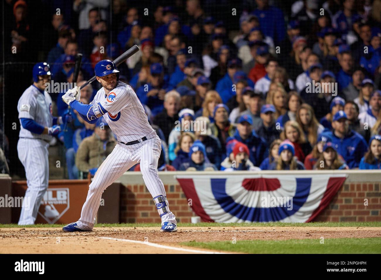 Chicago Cubs Kris Bryant (17) bats in the fourth inning during Game 5 ...