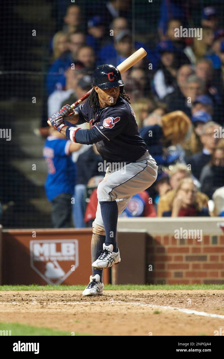 Cleveland Indians Michael Martinez (1) bats in the ninth inning during ...