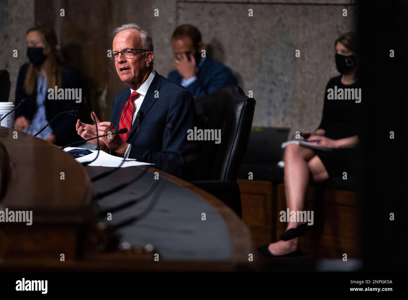 Sen. Jerry Moran, R-Kan., speaks duringa hearing of the Senate ...