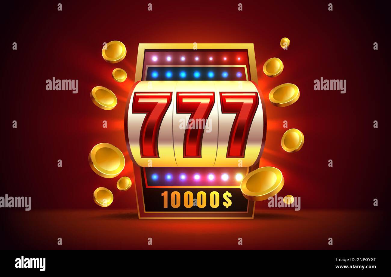 Casino slots machine winner, jackpot fortune of luck, 777 win banner ...