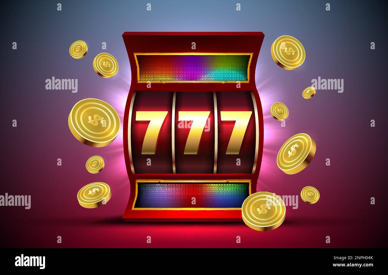 Casino slots machine winner, jackpot fortune of luck, 777 win banner ...