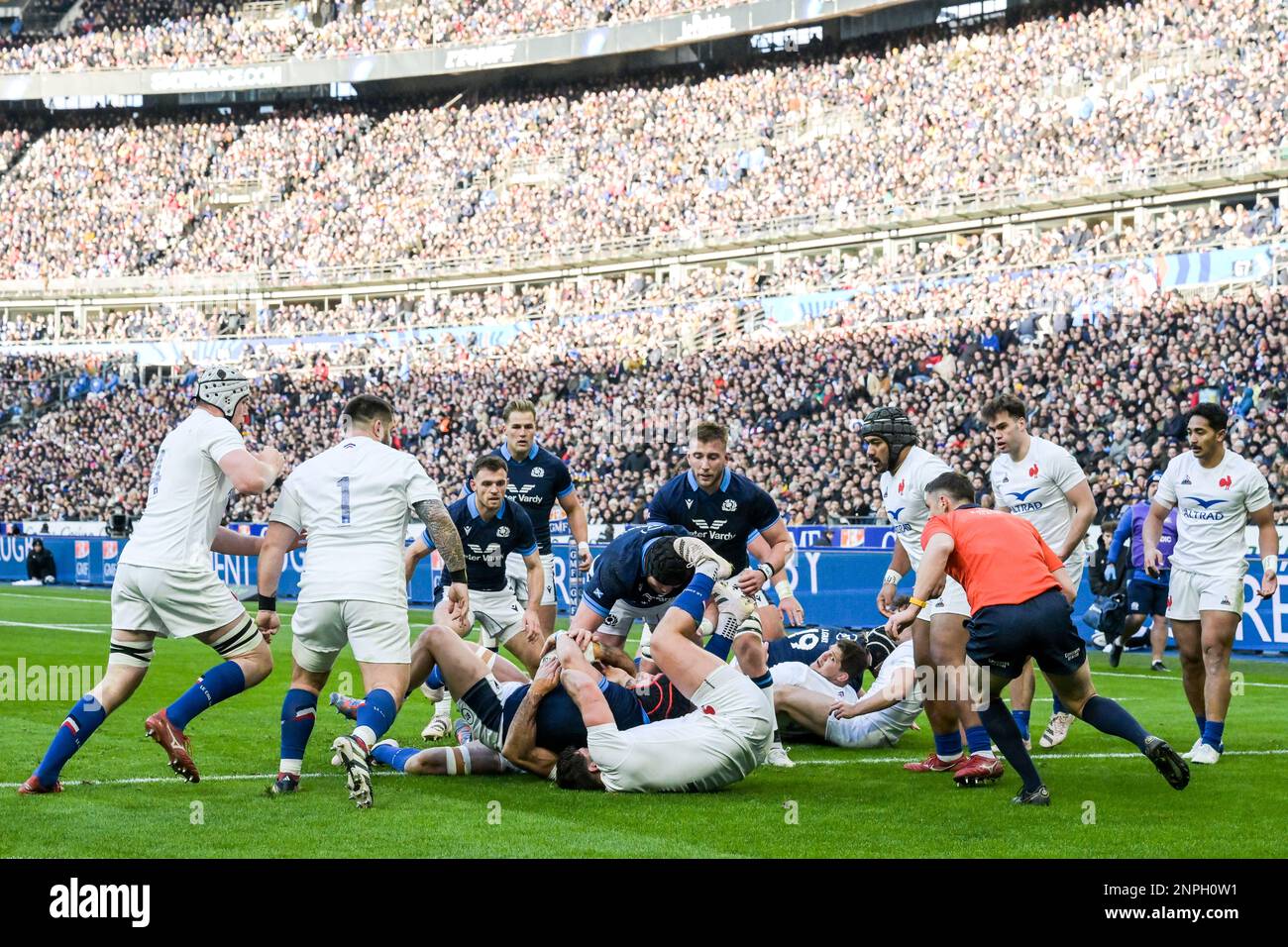 PARIS - A scrum during the Guinness Six Nations Rugby match between ...
