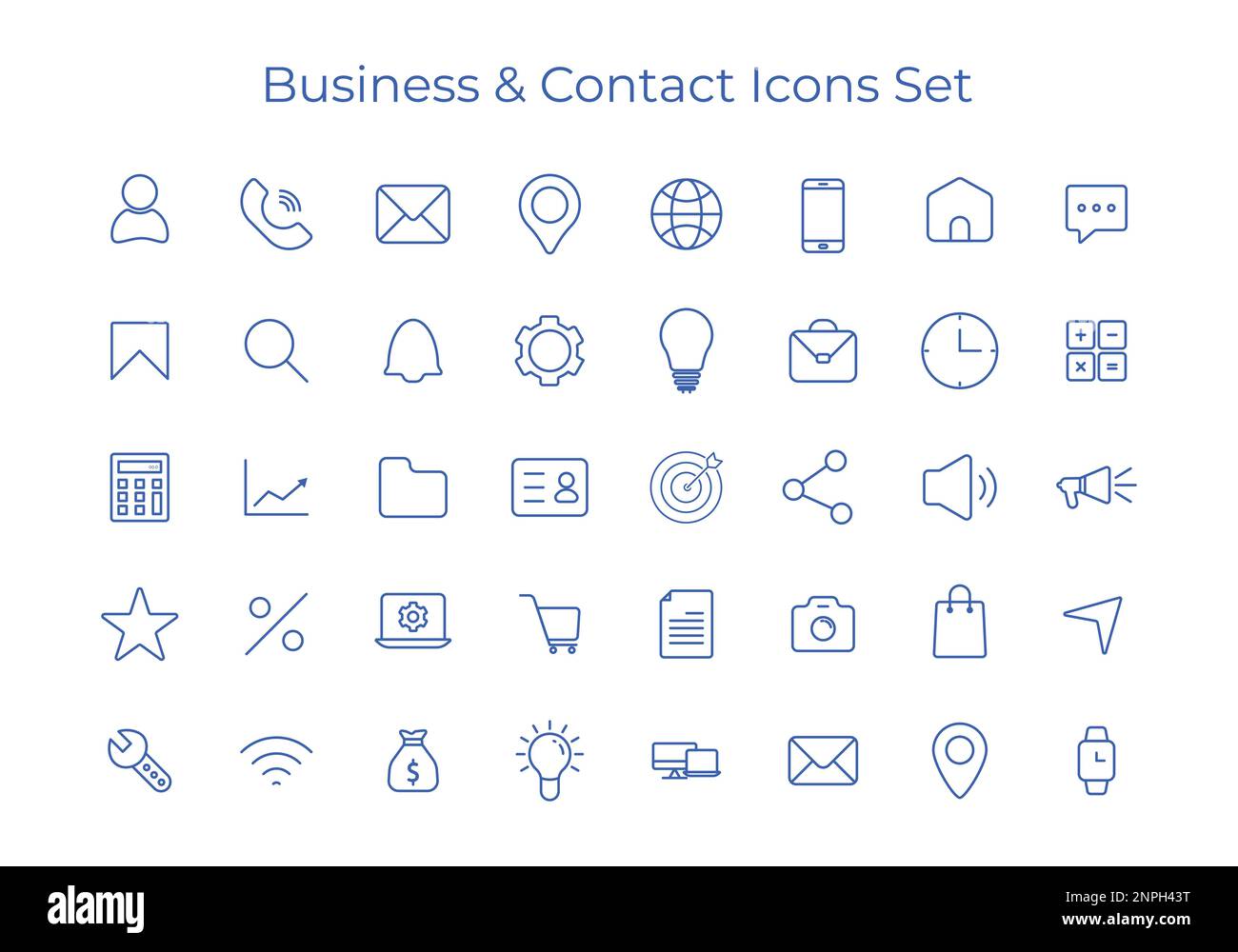 Business Icon Set Web Icon Set Contact Icon Set For Mobile Apps And