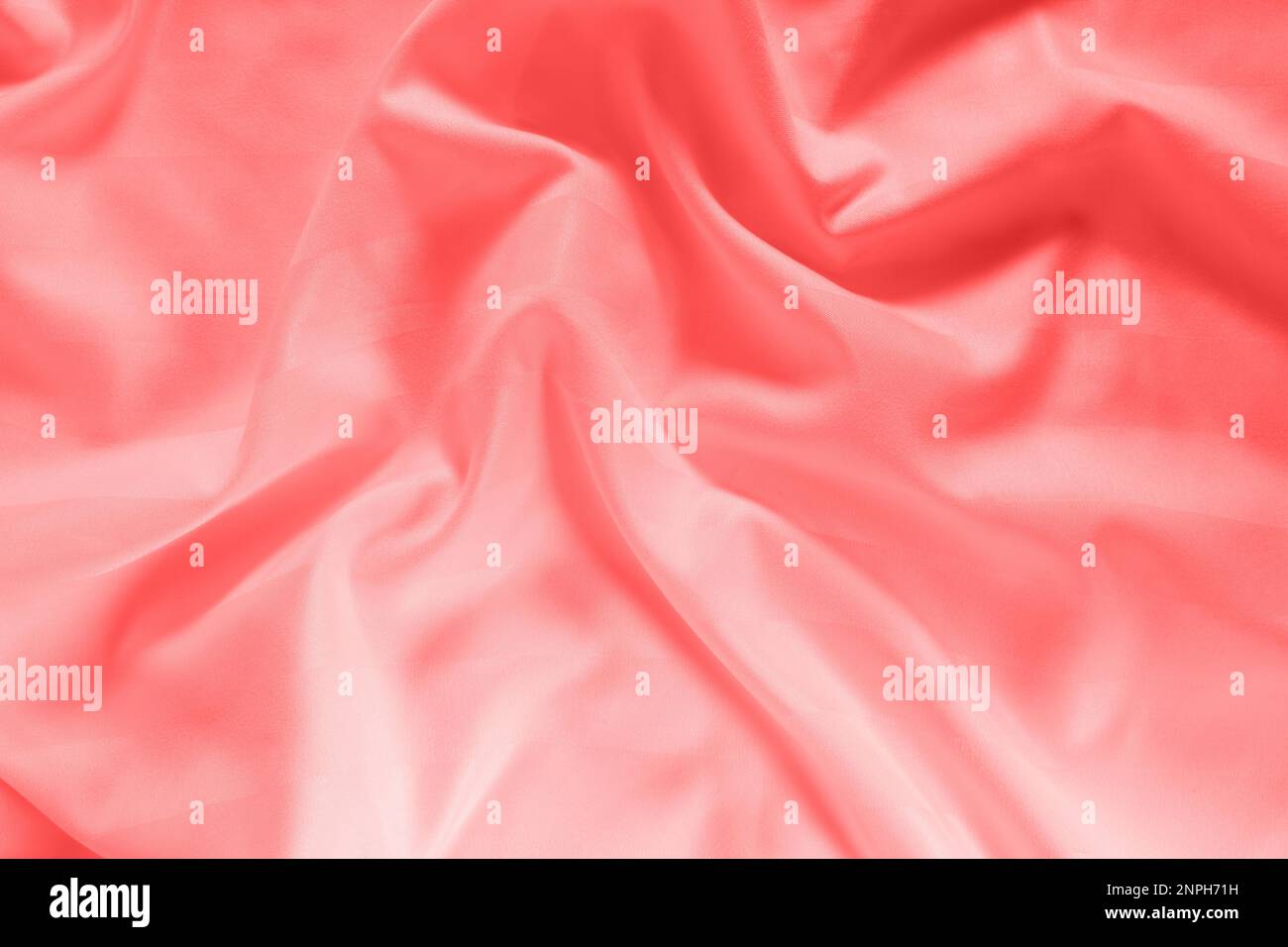 Abstract pink fabric background, satin stripe texture, wavy folds of ...