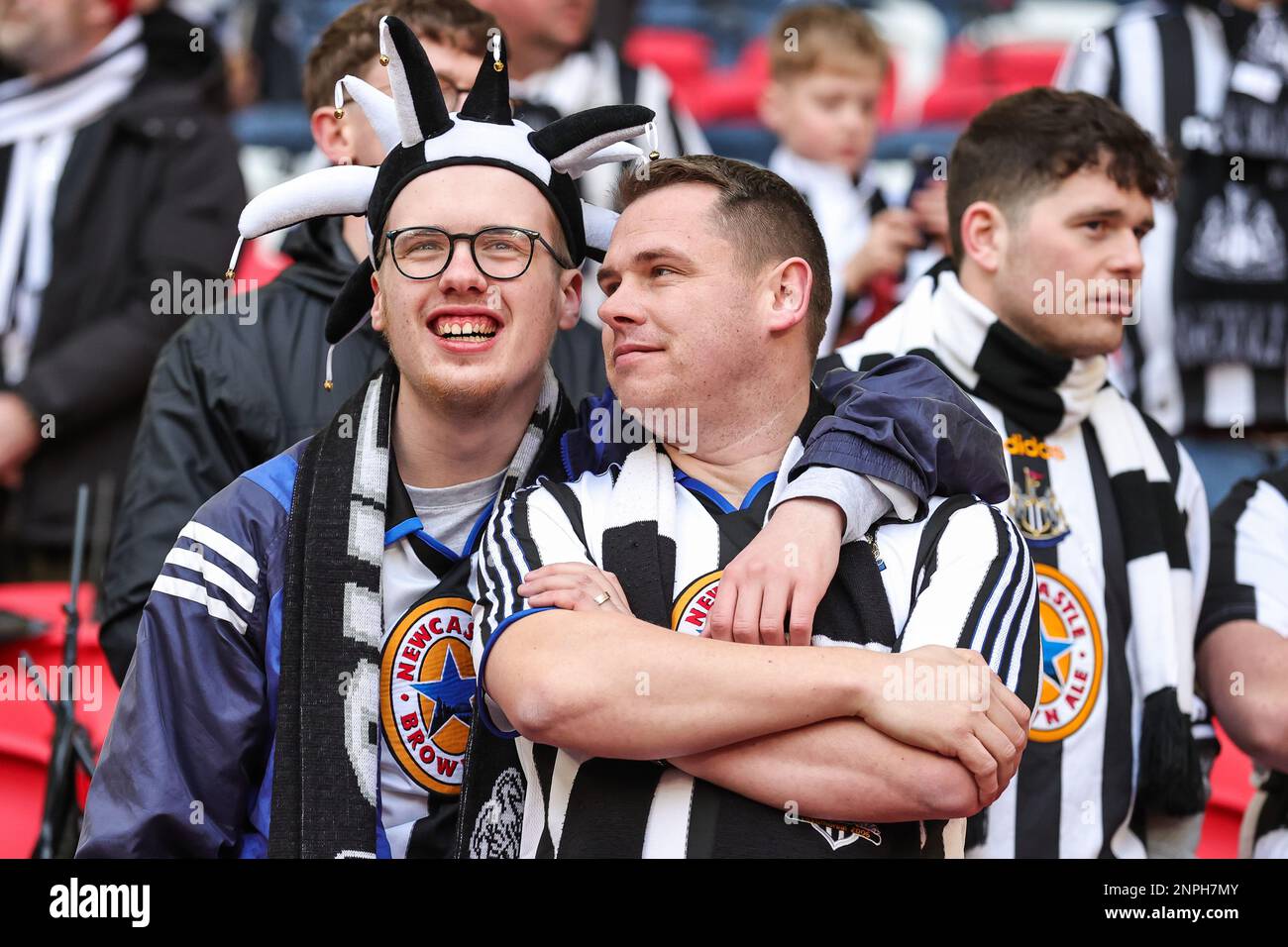 Newcastle fans arrive inside Wembley ahead of the Carabao Cup Final ...