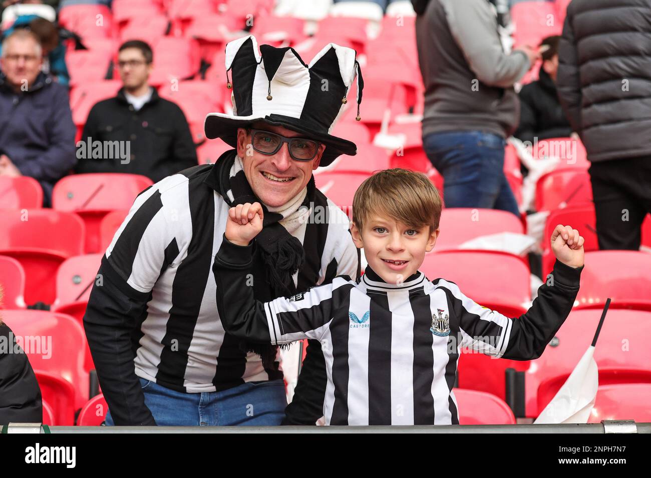 Newcastle fans arrive inside Wembley ahead of the Carabao Cup Final ...