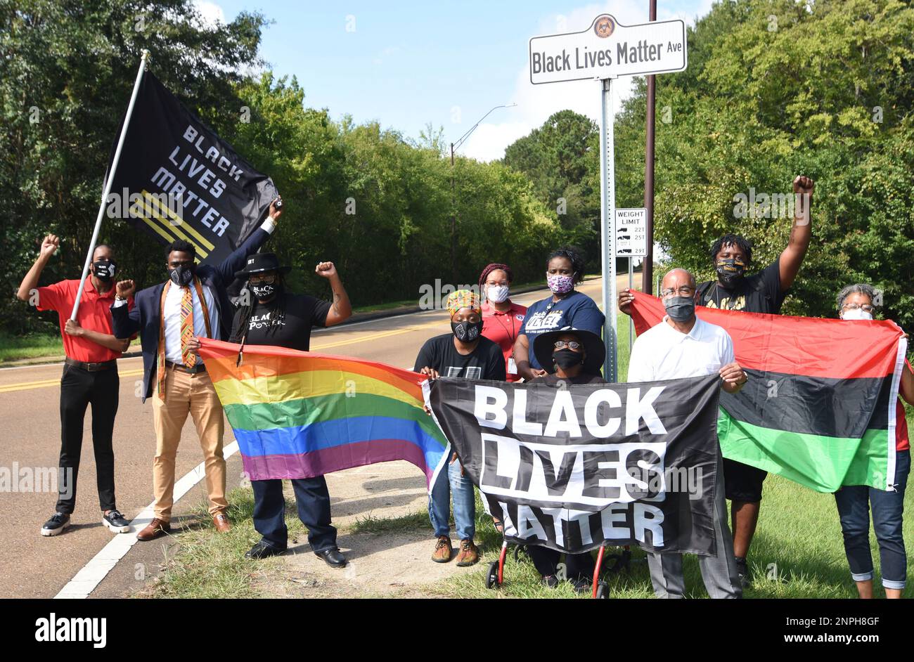 McComb, Miss., Selectman Devante Johnson, left, stands with Black Lives ...