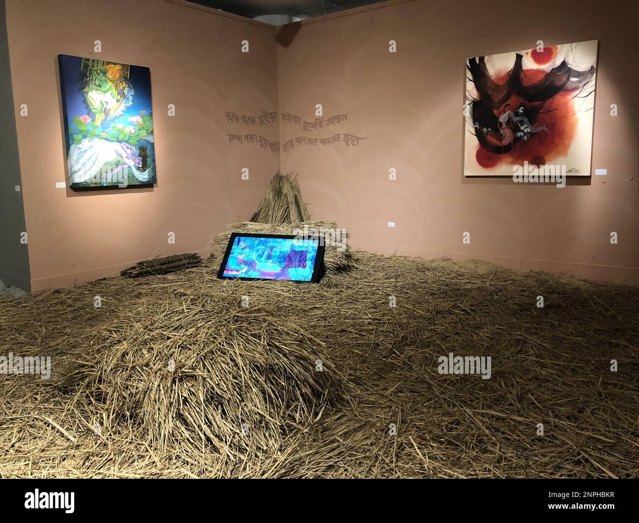 A section of the exhibition "Dyoidho A Duality" at the 2023 Dhaka Art ...